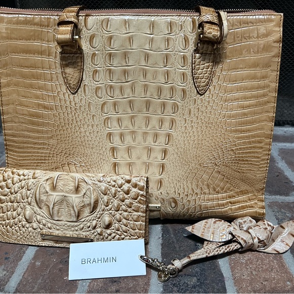 Bags | Brahmin Purse Wallet And Keychain Set | Poshmark